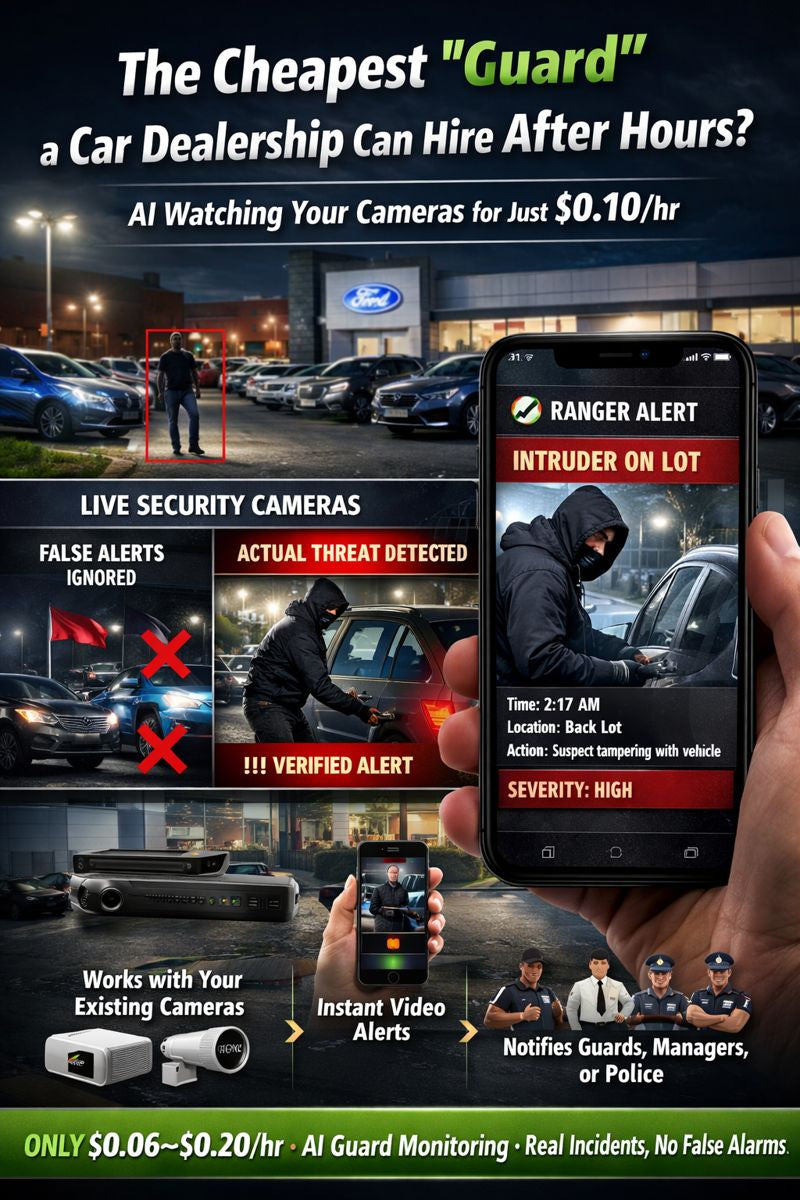 The Cheapest “Guard” a Car Dealership Can Hire After Hours: Ranger AI ...